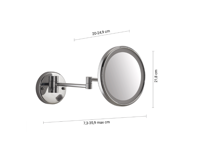 Specchio ingraditore cromato "Eva"